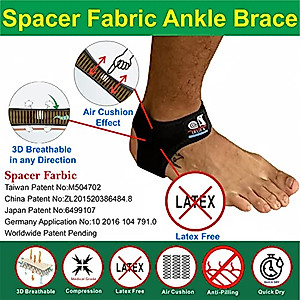 IRUFA, AN-OS-11,3D Breathable Elastic Knit Patented Fabric Adjustable Athletics Achillies Tendon Ankle Wrap, Plantar Fasciitis, Pain Relief for Sprains, Strains, Arthritis and Torn Tendons (L)