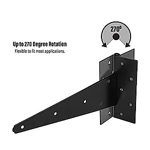 PRIZOM 12Inch T-Strap Shed Door Hinges Gate Strap Hinges Wrought Hardware for Wooden Fences,Yard,Barn Door,Rustproof