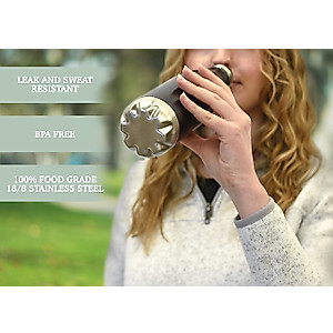 Elanze Designs Best Dad Ever Black 17 ounce Stainless Steel Sports Water Bottle