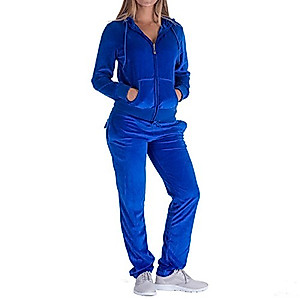 Facitisu Womens 2 Piece Outfits Sweatsuits Zip-up Hoodie Casual Jogger Tracksuit Set with Pockets