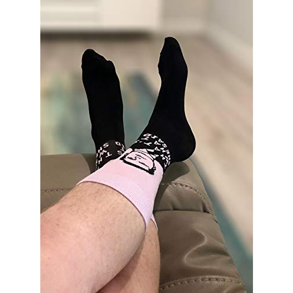 Balanced Co. That's What She Said Dress Socks Michael Scott Funny Socks Crazy Socks Casual Cotton Crew Socks (Pink)