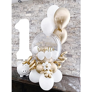 New 40 Inch Giant White Numbers 1 Balloons Huge Birthday Party Supplies Foil Helium Digital Balloon 0 to 9