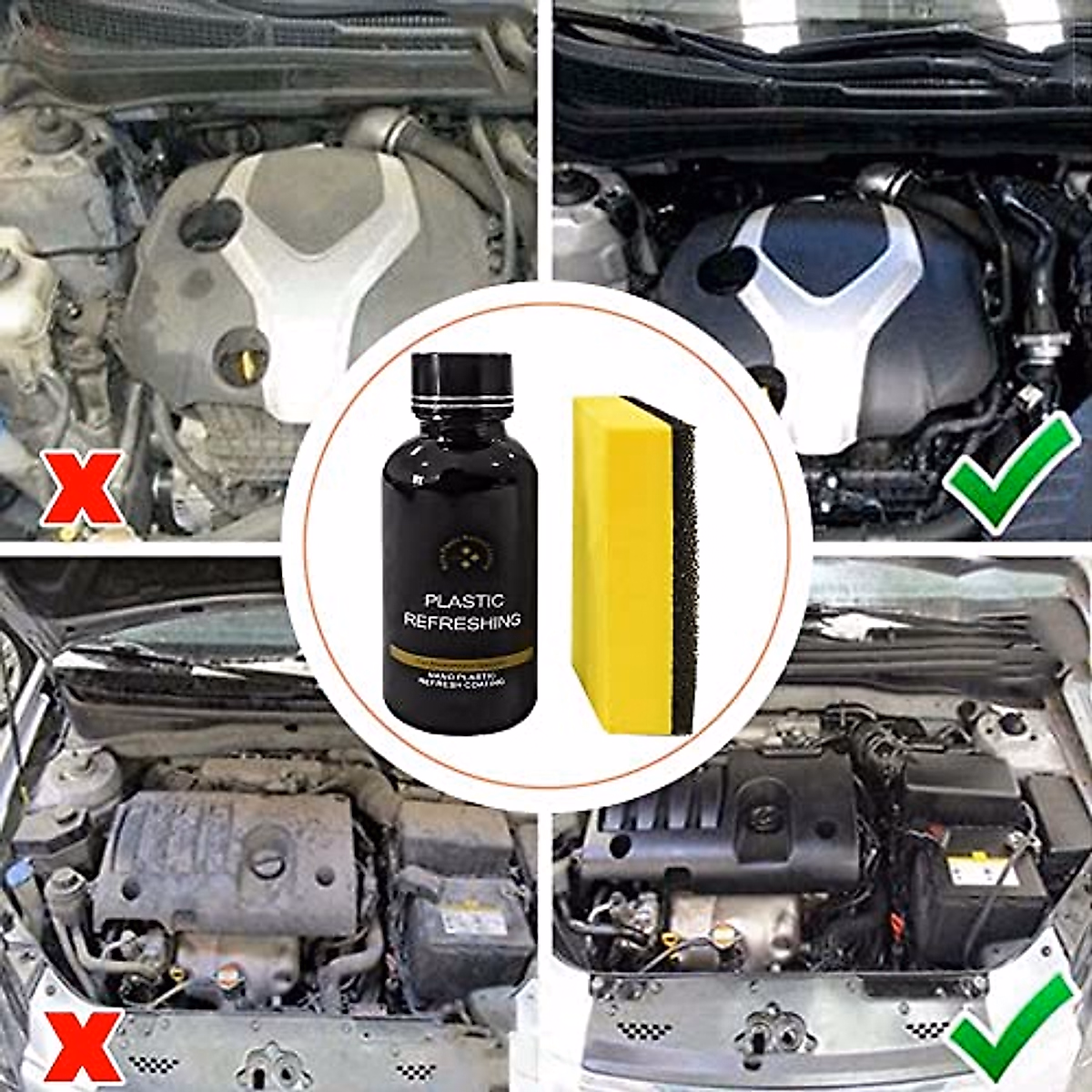 ZMPDJG 50ml Plastic Parts Refurbish Agent Car Exterior Restorer,Car Refurbishment Cleaning Agent Plastic Refreshing,Leather Interior Car Cleaner (Pack of 1Set)