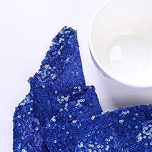 TRLYC Royal Blue Sequin Backdrop Curtain 2 Panels 2x8ft Glitter Blue Sequin Curtains Backdrop for Party Wedding Birthday Christmas Halloween