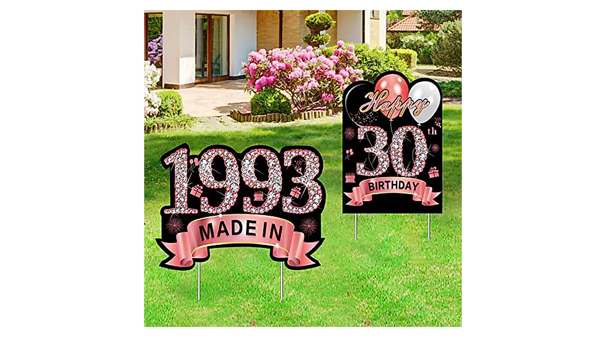 Rose Gold 30th Birthday Yard Signs - Celebrate in Style