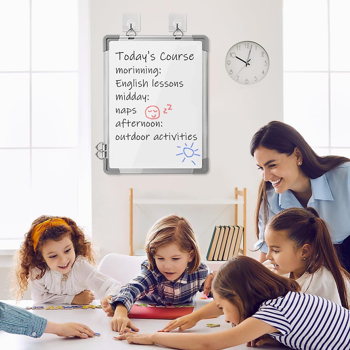 Small White Board Dry Erase for Wall, ARCOBIS 12" x 16" Magnetic Hanging Double-Sided Whiteboard, Portable Mini White Board for Kids Drawing, Kitchen Grocery List, Cubicle Planning Memo Board