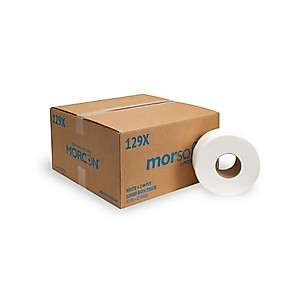 Morsoft by Morcon Jumbo Toilet Paper Rolls, 12 Rolls/Carton, 2-Ply, 100% Recycled Fibers, Soft and Absorbent, Fits in Jumbo Tissue Dispenser, Commercial Toilet Paper Rolls, Jumbo Roll Toilet Paper