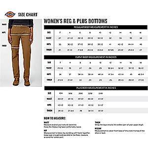 Dickies Women's Flat Front Stretch Twill Pant Slim Fit Bootcut, Black, 2