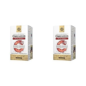 Solgar Full Spectrum Curcumin Brain Works, 90 Licaps - Support Memory Recall, Focus, Cognitive Function - Antioxidant Support - Curcumin, BacoMind, Choline, Vitamin B12 - Non-GMO, Vegan - (Pack of 2)