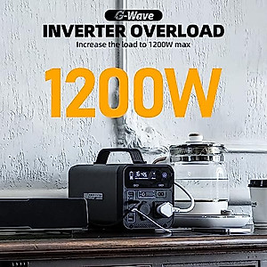 Portable Power Station 500Wh, Egretech Sonic 600W Solar Generator, Backup Lithium Battery with 600W Pure Sine Wave (1200W Surge), 1H Fast Recharging, 60W PD for Outdoor Camping/RVs/Travel/Emergency