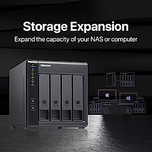 QNAP 4 Bay DAS (USB Type-C) with 12TB Storage Capacity, Preconfigured RAID 5 Seagate IronWolf HDD Bundle (TR-004-44R-US)