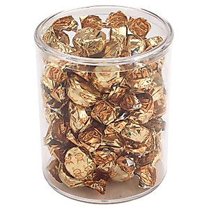 Pioneer Plastics 282C Clear Round Plastic Container, 4.0625" W x 4.75" H, Pack of 4