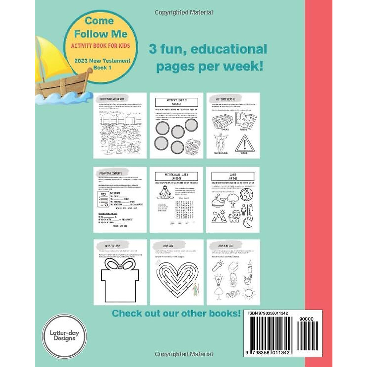 Come Follow Me Activity Book for Kids: 2023 New Testament Weekly Lesson Book for Children, Ages 5-10 (Book 1)