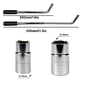 Scissor Jack for Car with Wheel Wrench and Ratchet, 17/19/21/23mm Standard Sockets, Ideal for SUV and Auto, for Emergency Use