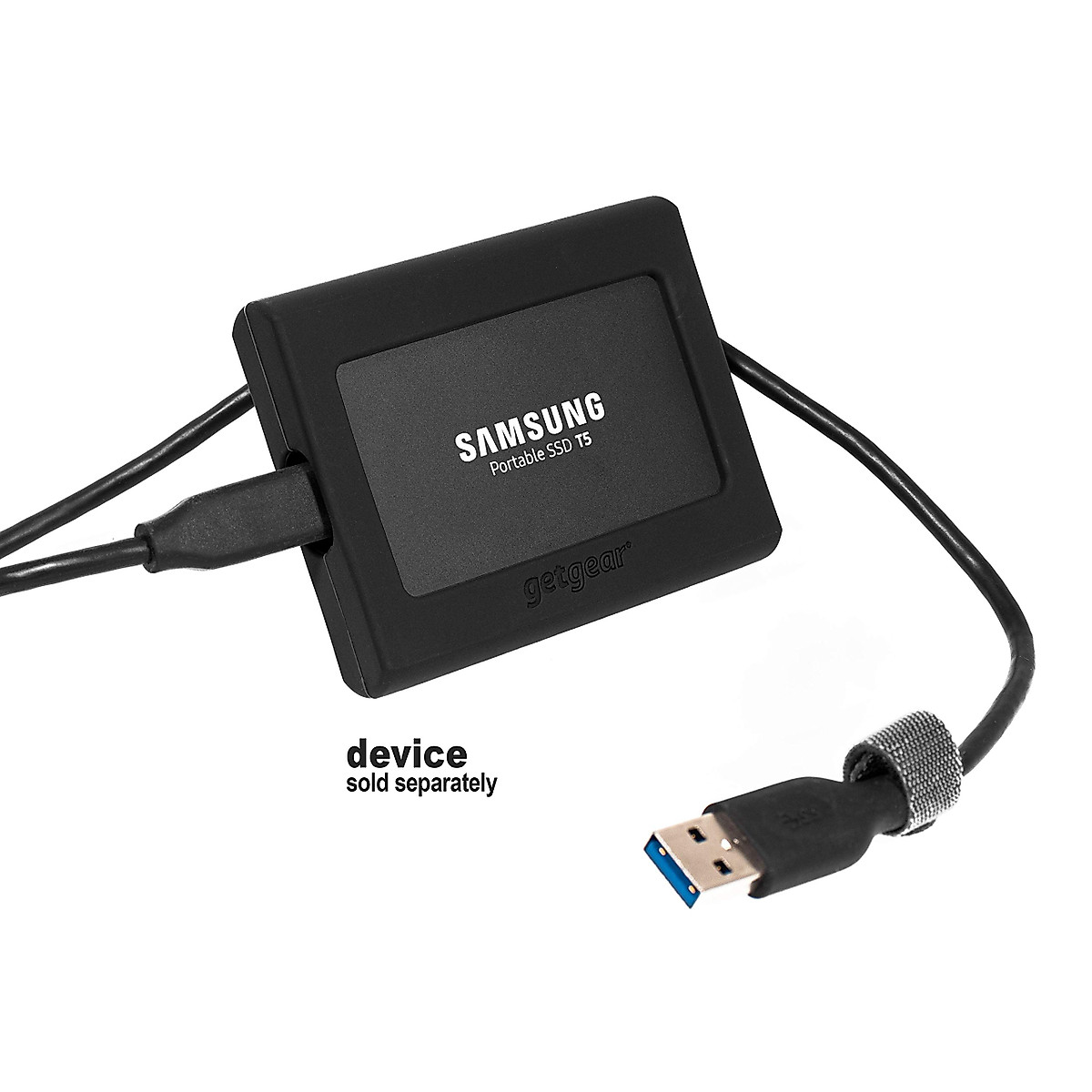 Silicone Bumper for Samsung Portable SSD T5, Strong-Shock Absorbing, Slip-Resistant- Black