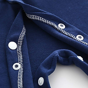 GORBAST Newborn Baby Boys' Gentleman Romper Clothes Suit Long Sleeve Jumpsuit Outfit with Bow Tie (0-3Months, SG046)