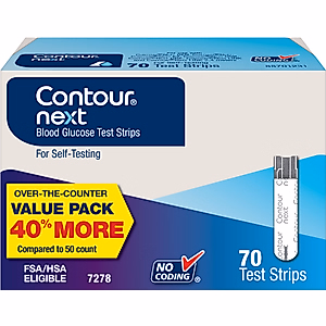 CONTOUR NEXT Blood Glucose Test Strips for Diabetes, 70 Count (Pack of 1)