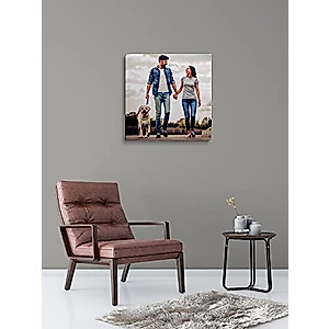 Woaiting Custom Canvas Prints Your Own Photos wall decor for men,boyfriend gift,Personalized Canvas Wall Art Frame Create Wedding, Baby, Pet, Family (White, 8x8)