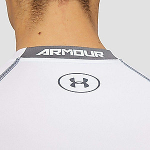 Under Armour Men's UA HeatGear Armour Short Sleeve Compression Shirt LG White