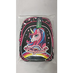 Tanou 2022 Kids Backpacks for Girls, 16'' Lightweight Breathable School Backpack, Cute Bookbags with Reflective Strip for Children 5-12 Years, Black Unicorn