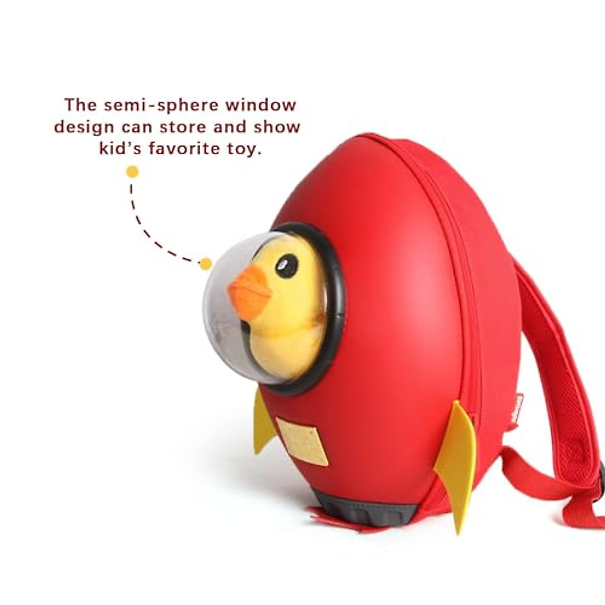 Supercute Kids Rocket Backpack, Toddler Travel Backpack for 3-8 Year Old Boys Girls Waterproof Bookbag for Student (Red)