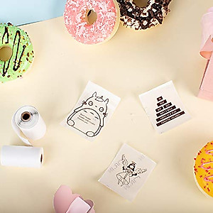 Phomemo Adhesive Transparent Thermal Paper, for Phomemo M02/M02 Pro/M02S/M03/M04S Mini Thermal Printer, 50mm x 3.5m, Diameter 30mm, 3 Rolls