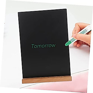 STOBOK 1 Set Dinning Table Decor House Decorations for Home Booth Wooden Chalkboard erasable Small Blackboard Note Board Wooden Sign Easel Household Wooden Food Chalk Display Stand
