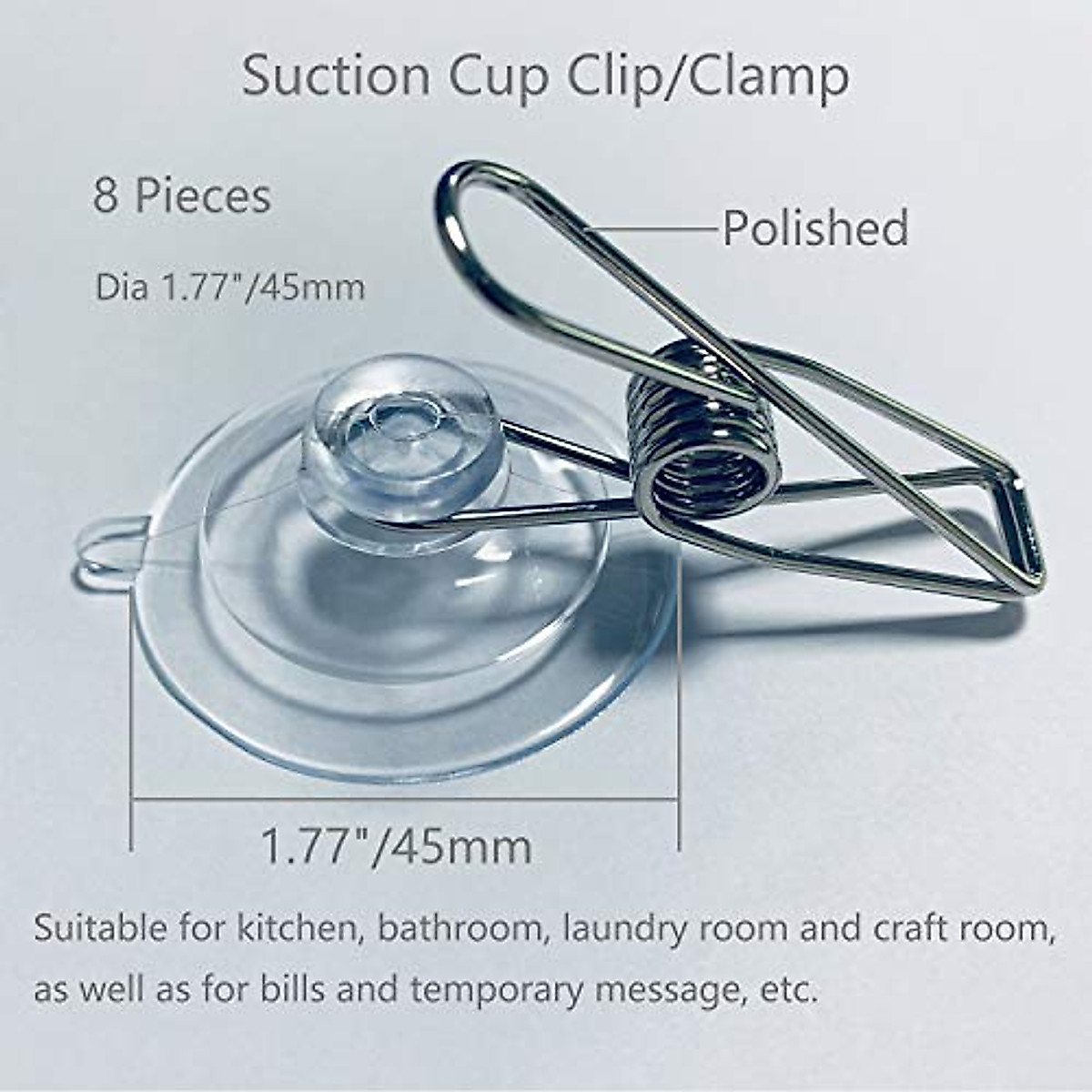 JZMYXA Suction Cup Clip, Sucker Diameter 45mm,8 Pack