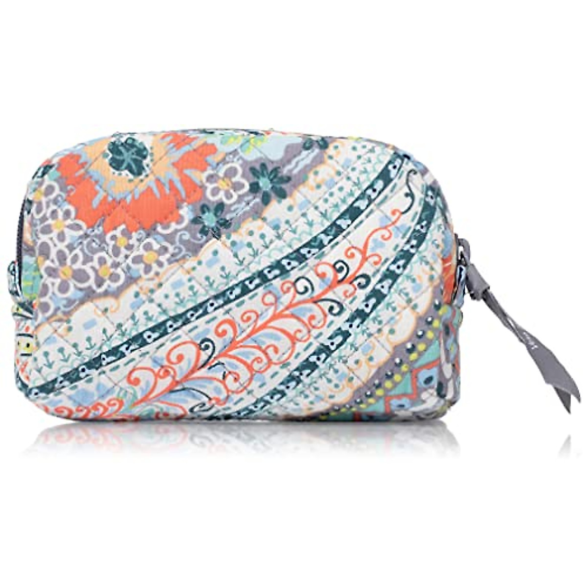 Vera Bradley Women's Cotton Mini Cosmetic Makeup Organizer Bag, Citrus Paisley - Recycled Cotton, One Size