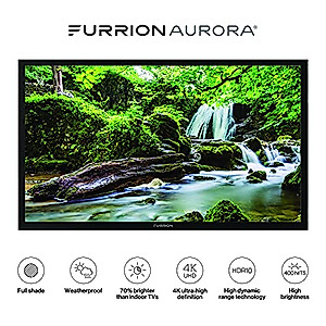 Furrion Aurora 43-inch Full Shade Outdoor TV (2021 Model)- Weatherproof, 4K UHD HDR LED Outdoor Television with Auto-Brightness Control - FDUF43CBS