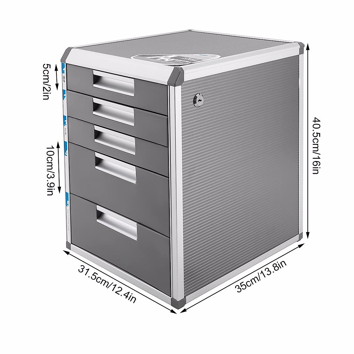 LIECARYAM 5 Office Lateral File Cabinets - Metal Lateral File Cabinet with Lock, Storage Cabinet with Drawers Under Desk Metal Filing Cabinet for Home Office for Legal/Letter A4 Size