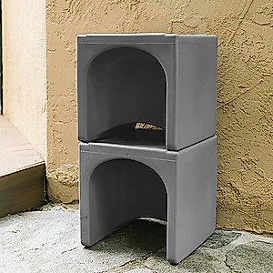 ECR4Kids Tri-Me Table and Cube Chair Set, Multipurpose Furniture, Dark Grey, 3-Piece