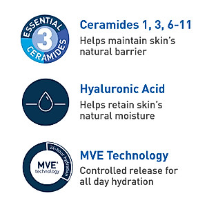 CeraVe Hydrating Facial Cleanser | Moisturizing Non-Foaming Face Wash with Hyaluronic Acid, Ceramides and Glycerin | Fragrance Free Paraben Free | 16 Fluid Ounce
