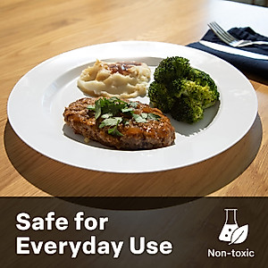 Aya's Cutlery Kingdom White Disposable Plates - Heavy Duty Plastic Plates for Party, Events, and Holidays - 30 Dinner Plates and 30 Salad Plates - Durable Square Plastic Dinnerware Set - Pack of 60