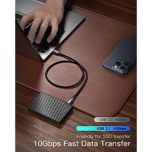 CONMDEX USB A to USB C Cable (10ft, 2-Pack) 10Gbps USB 3.1 Gen 2 Type C Data Transfer Cable, Long Android Auto USB Cable for iPhone 16/15 Plus 16/15 Pro Max Samsung Galaxy S23 PS5 Controller