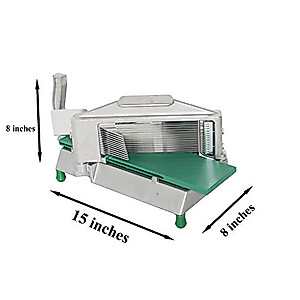 Caspian Tomato Slicer 3/16 inches Tomato Cutter Vegetable Slicer Knife with Built-in Polyethylene Slide Green Board for Commercial or Home Use, 1 Piece