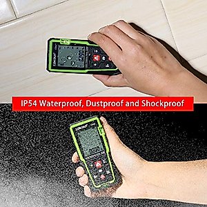 Zokoun Laser Distance Measure 165Ft, Backlit LCD, M/in/Ft with High Accuracy Pythagorean Mode, Measure Distance, Area and Volume, Record Storage 99 Data and Include 2 AAA Battery (CS50)