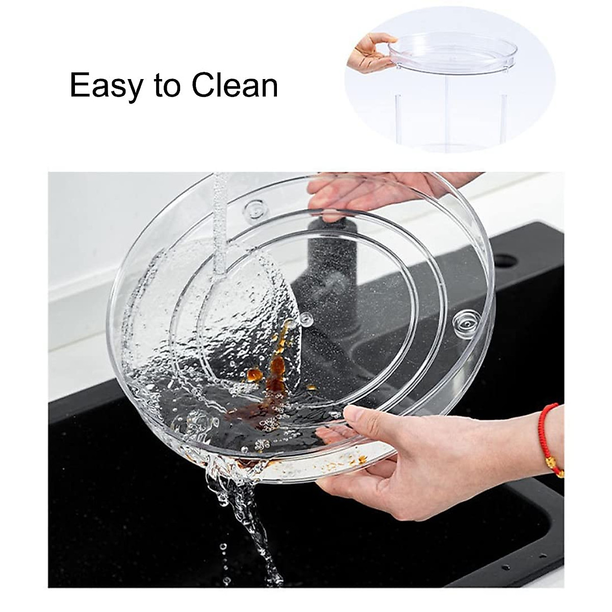 2 Tier Lazy Susan Turntable Cabinet Organizer,360° Rotating Clear Spice Rack Kitchen Storage Container for Countertop, Bathroom,Pantry