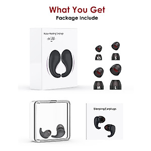 Vikela Sleeping Earplugs, Small Ear Plugs, Soft Earplugs for Sleep Snoring, Silicone Earplugs, Concert Earplugs, 2 Count (Pack of 1)