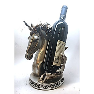 Pacific Giftware Mystical Unicorn Wine Bottle Holder Decorative Display Stand Fantasy Bar Decor 10.25 Inches Tall