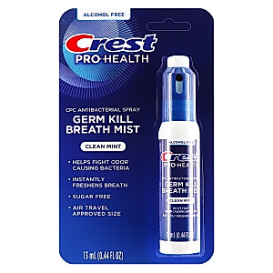 Crest Pro-Health | Portable Alcohol-Free CPC Mist with Clean Mint Flavor | Fights Odor-Causing Germs for Instant Fresh Breath - 1 Count (0.44oz) Breath Spray