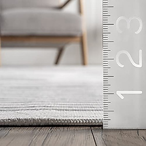 nuLOOM FAE Geometric Shapes Machine Washable Area Rug, 5' x 8', Beige