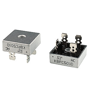 BOJACK KBPC5010 Rectifier Diode 50 A 1000 V Axial KBPC5010 50 amp 1000 Volt Electronic Silicon Diodes(Pack of 6 Pieces)