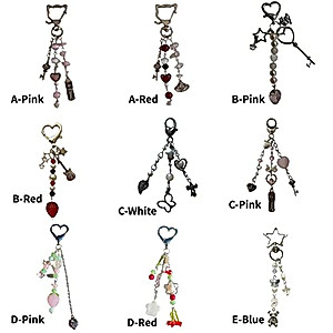 Cute Keychain Y2k Keychain Accessories Teen Girls Trendy Stuff Preppy Things Y2k Accessories (E-Blue,Small)