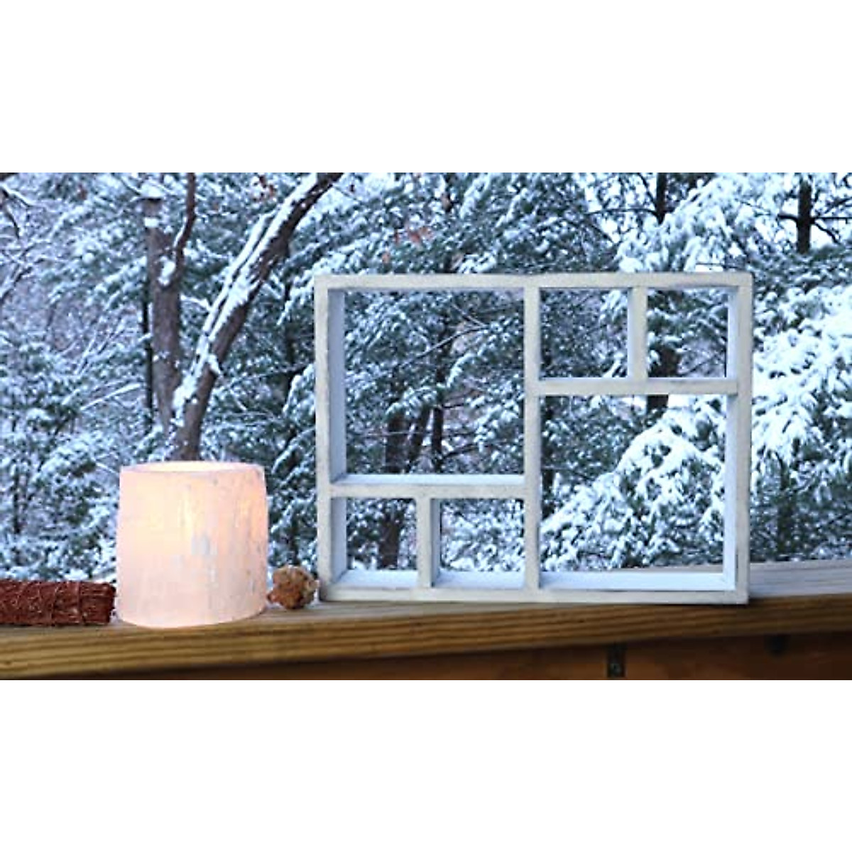 Shelf & Stone Mini Fossil & Crystal Display Shelf Parent (Rustic White)