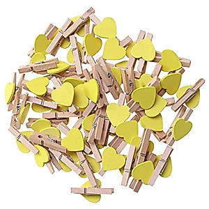 SOIMISS Photo Clips 50pcs Wooden Clothespins Mini Heart Decorative Clothespins Craft Peg Pins Clips Wall Decoration for Photo Display Hanging Decor Mini Photo Clips