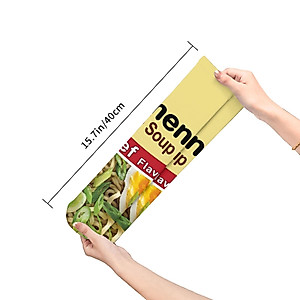 Instant Ramen Noodle Soup Beef Unisex Novelty Mid-Calf Boot Socks Fashion Breathable Dress Crew Socks Funny Sock