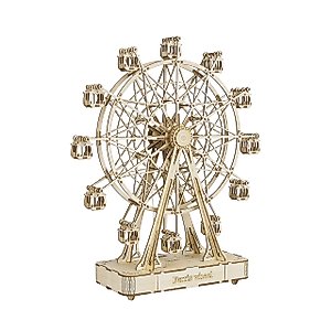 Rolife 3D Wooden Puzzle for Adults,Mechanical DIY Crafts Kits for Kids,Ferris Wheels Music Model Kits to Build,Brain Teaser Puzzles for Boys and Girls