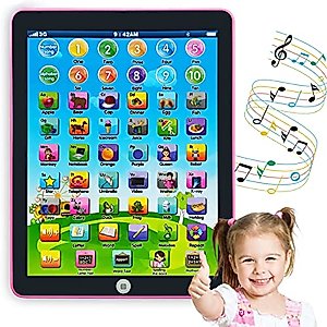 Kids Learning Pad/Tablet Interactive Toddler Toys with Words Numbers Alphabets Music Electronic Educational Toy for Preschool Boys & Girls 3-8 Years Old (Blue)