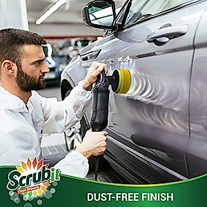 SCRUBIT Car Foam Drill Polishing Pad Kit 22 Pack, Includes 16 Detailing Sponges (3 in.), 2 Wool Buffer Pads, 2 Drill Adapters and Suction Cups for Your Vehicle - Waxing and Polisher Set